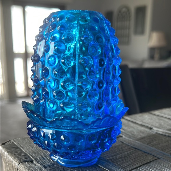 Fenton | Art | Fenton Vintage Hobnail Blue Glass Fairy Light | Poshmark